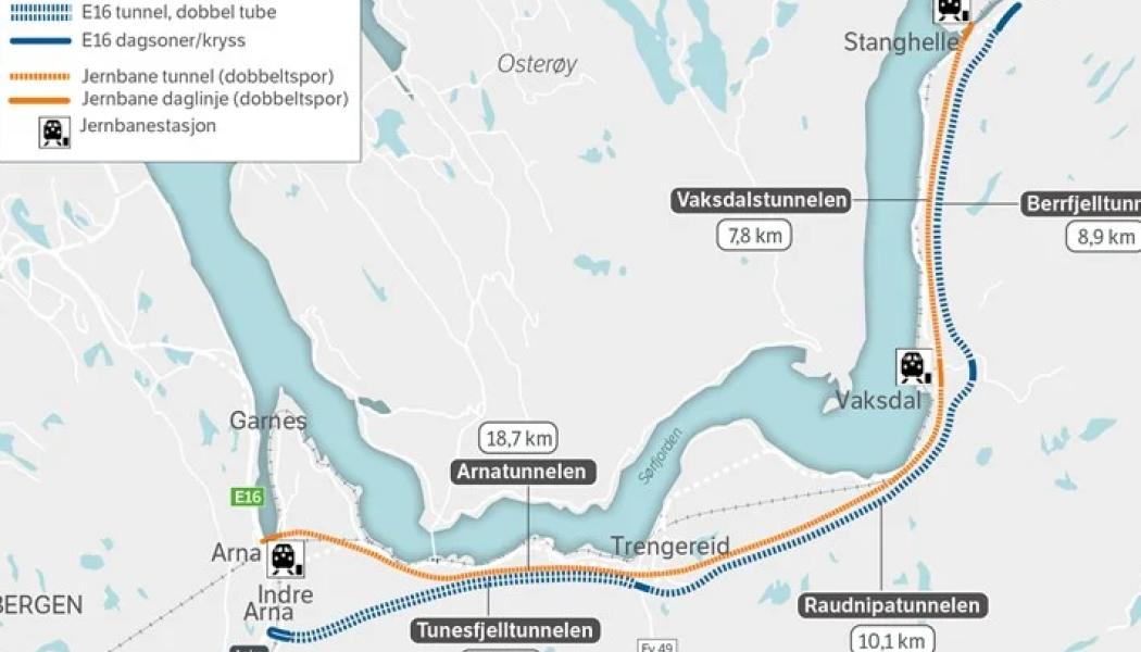 Stort steg mot nytt norskt trafikprojekt mellan Arna och Stanghelle ...
